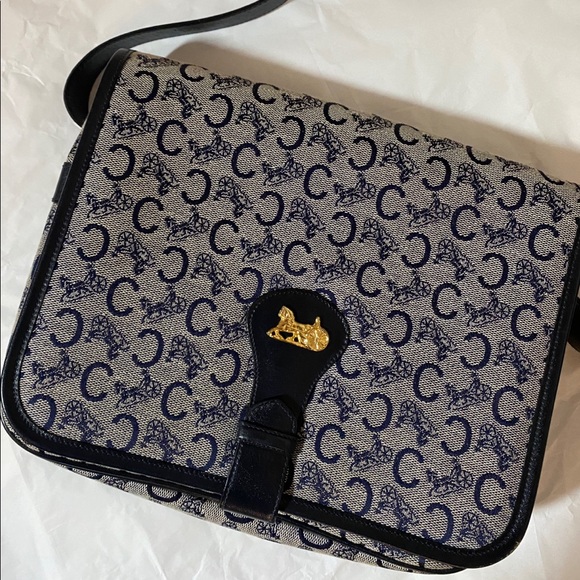 Celine | Bags | Celine C Logo Gold Horse Carriage Crossbody Bag | Poshmark